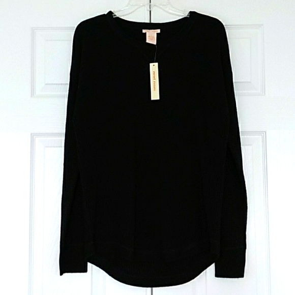 Sweet Romeo | Sweaters | Sweet Romeo Black Waffle Knit Long Sleeve ...